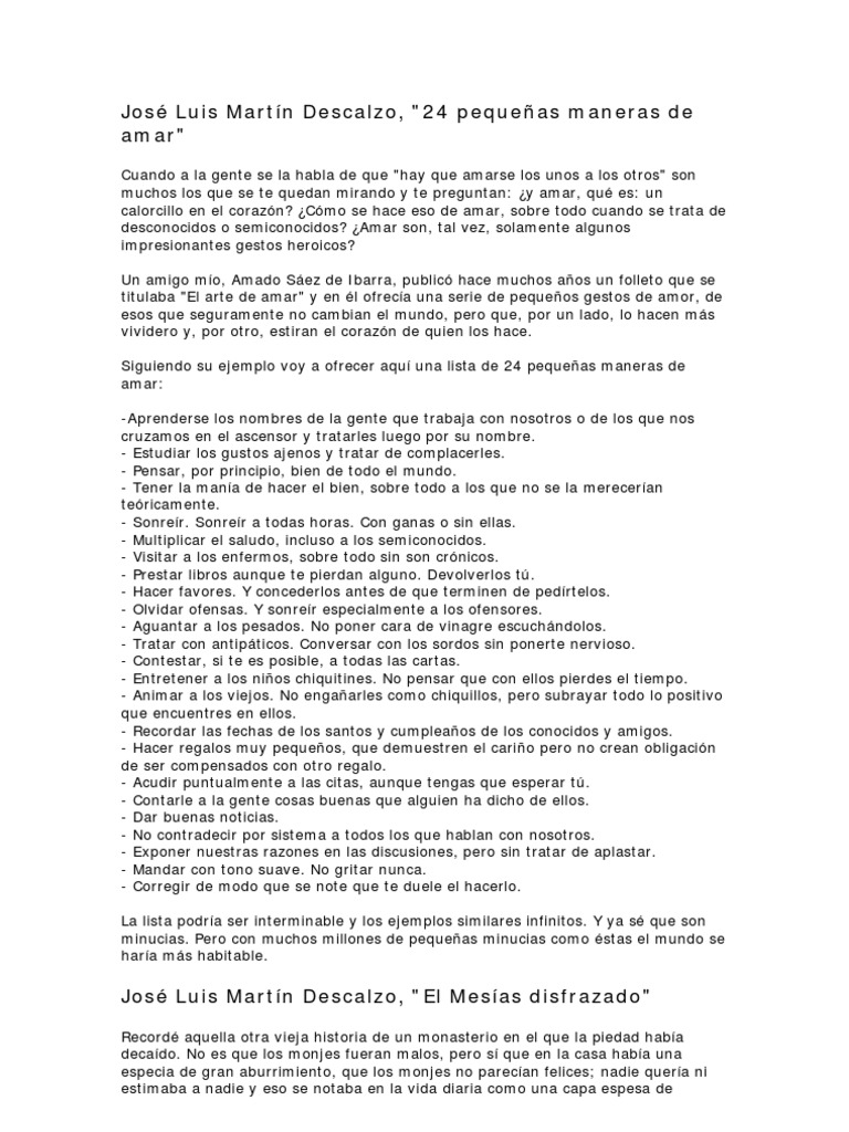 24manerasdeamar Martin Descalzo | PDF | Egoismo psicologico | Cristo ...