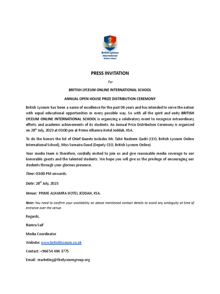 Press Invite | PDF