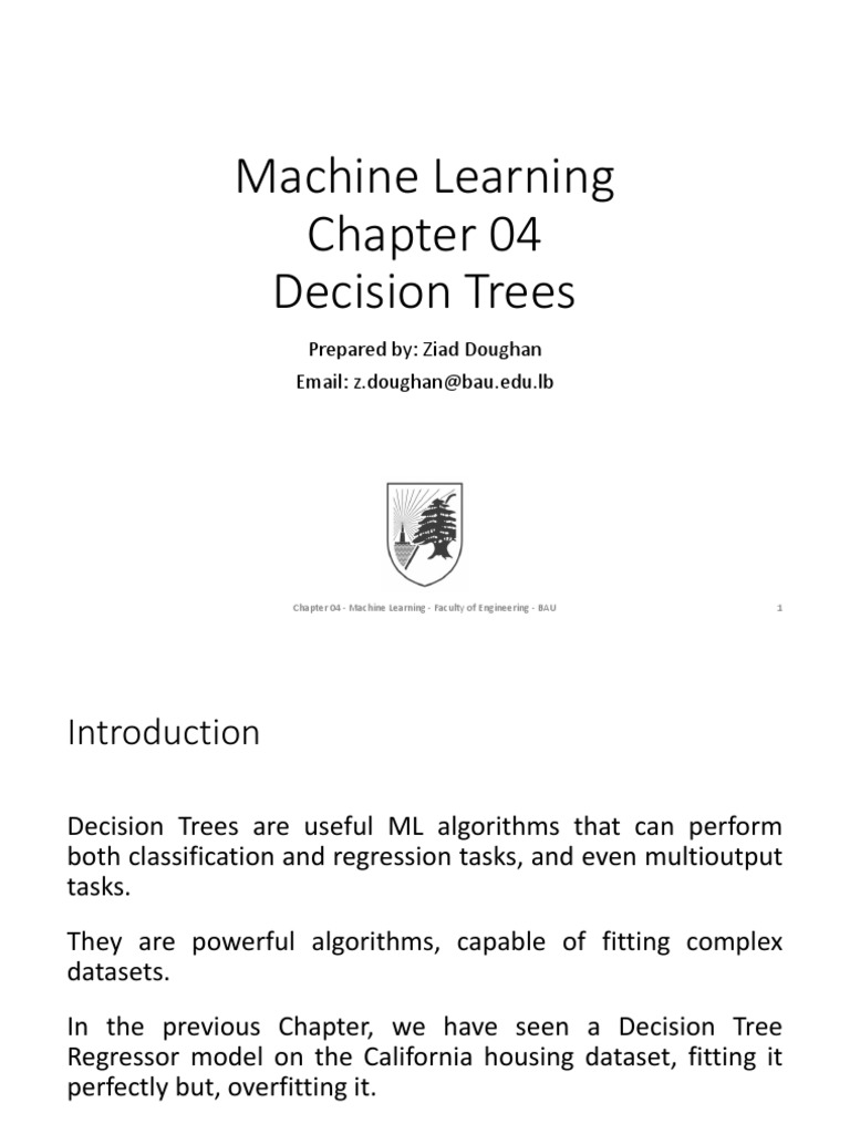 ML - 04 - Decision Trees | PDF | Machine Learning | Cognition ML - 04 - Decision Trees | PDF | Machine Learning | Cognition