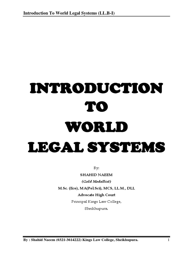 Overview of World Legal Systems | PDF