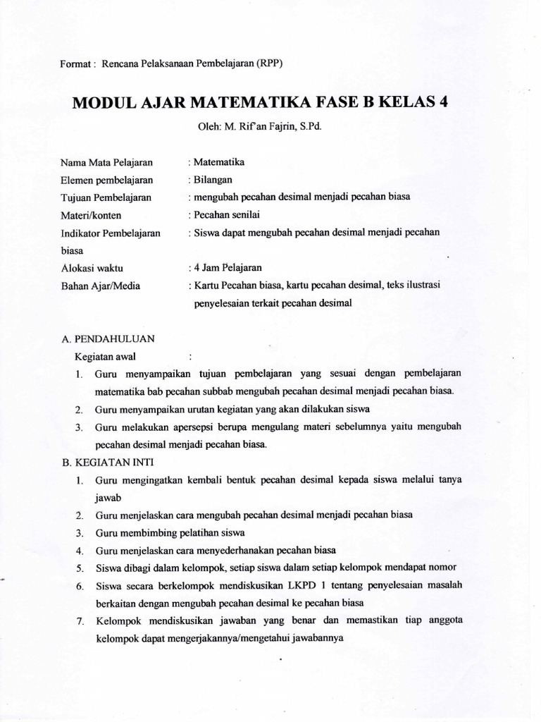 Ma Pecahan Desimal Persepuluhan Dan Perseratusan | PDF