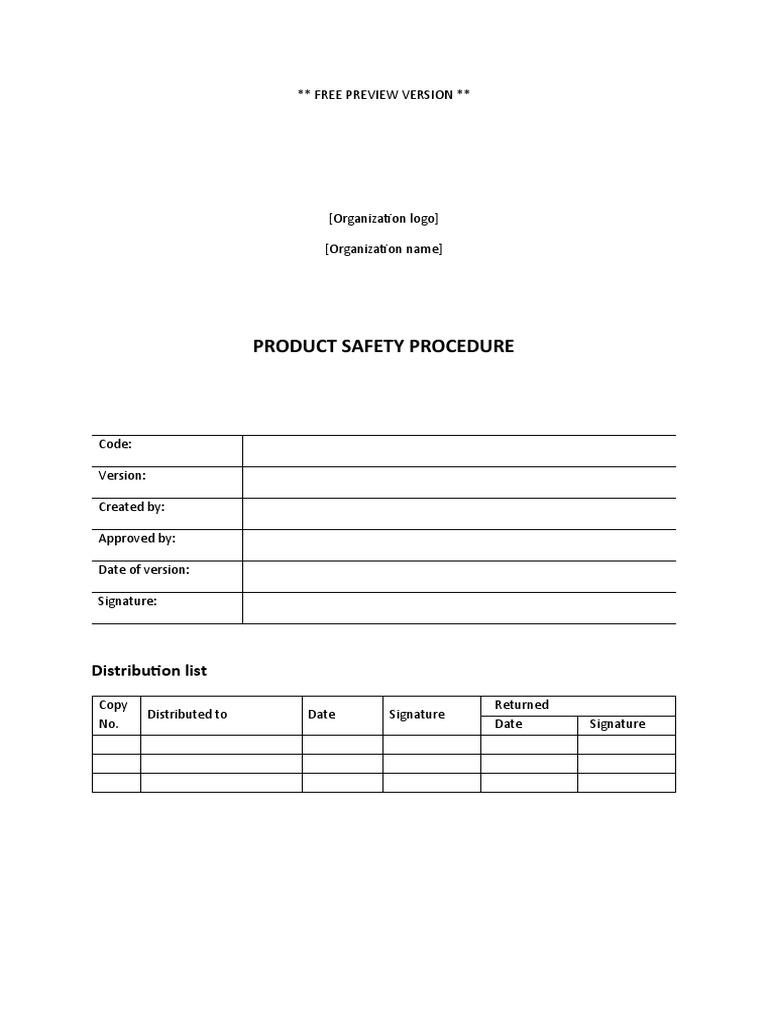 07 Product Safety Procedure Preview EN | PDF | Business | Computers