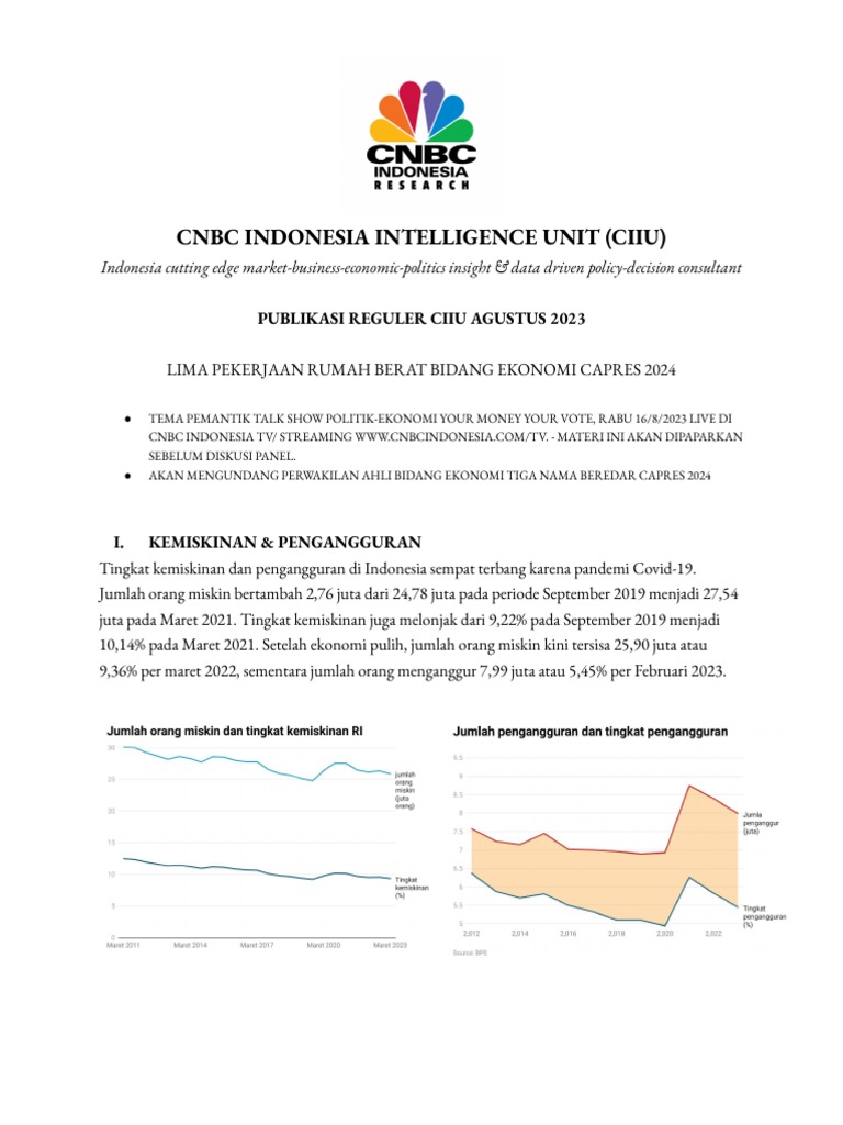 CNBC Indonesia Intelligence Unit (Ciiu) Publication Aug - 2023 | PDF