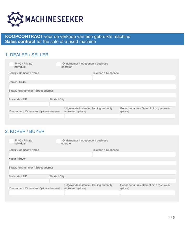 Machineseeker Contract NL en | PDF