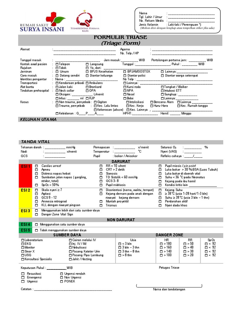 FORMULIR TRIASE | PDF