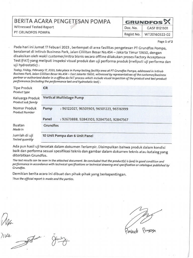 Hasil Fat - Grundfos | PDF