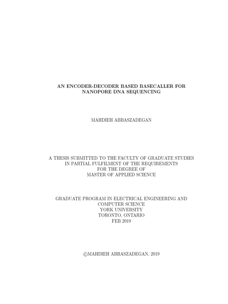 AN ENCODER-DECODER BASED BASECALLER FOR Nanopore Dna Sequencing | PDF