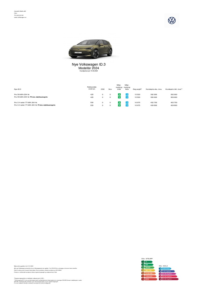 Vw Id 3 Preisliste Pdf