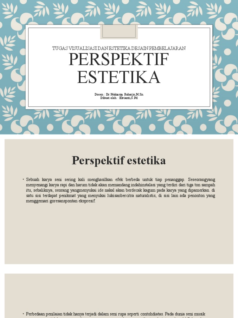 Tugas Visualisasi Dan Estetika Desain Pembelajaran | PDF