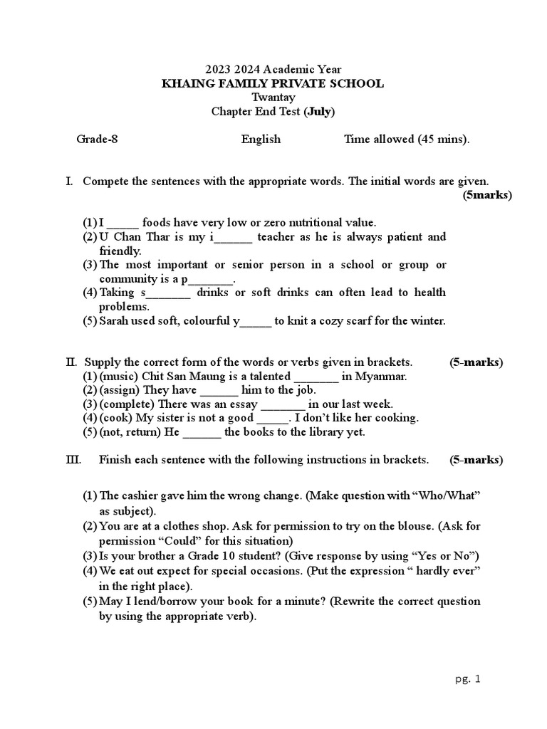 Grade 8 | PDF | Linguistics