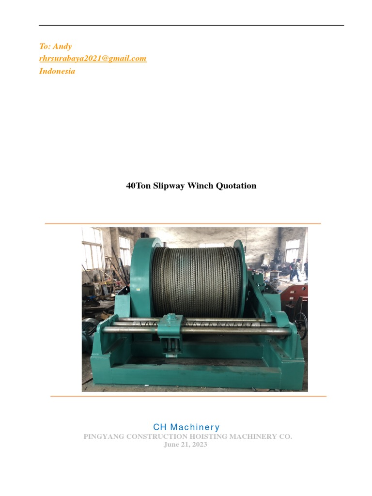 40ton Slipway Winch | PDF