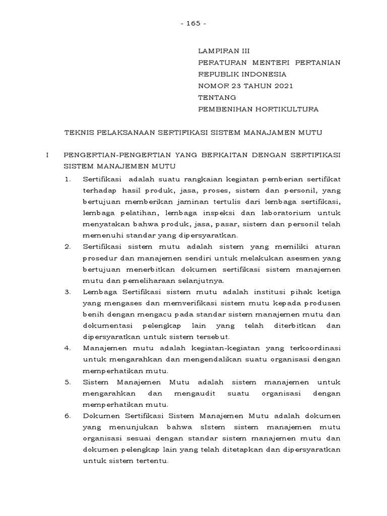 LAMPIRAN III Permentan 23-2021 | PDF