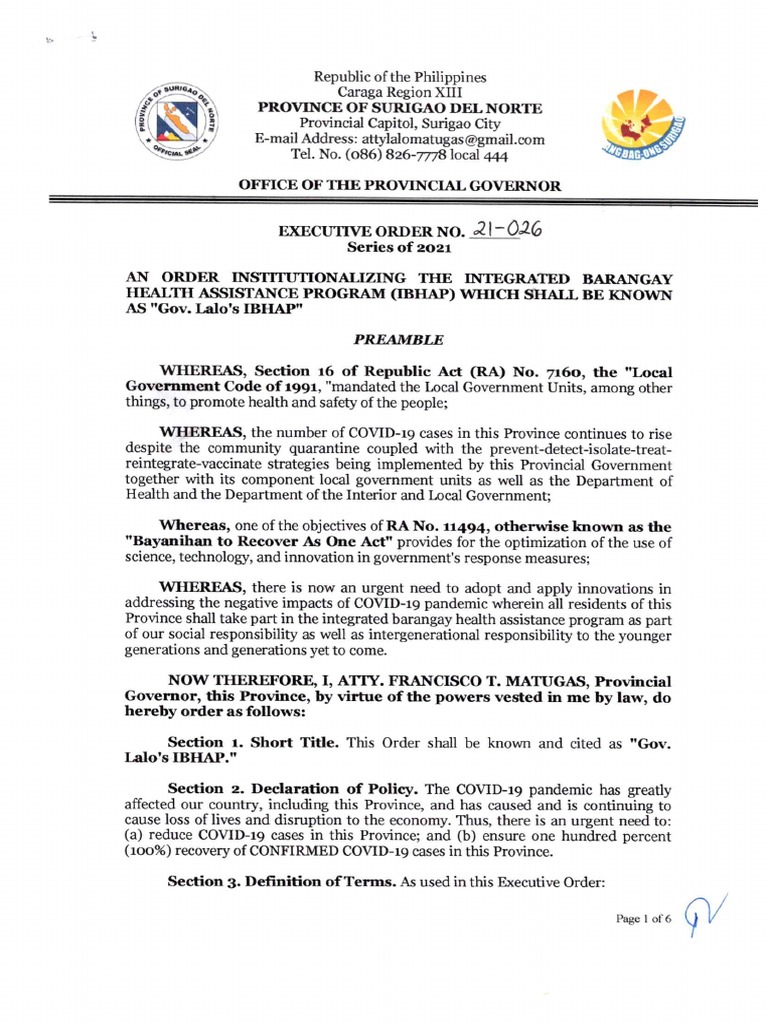 Executive Order 21 026 | PDF