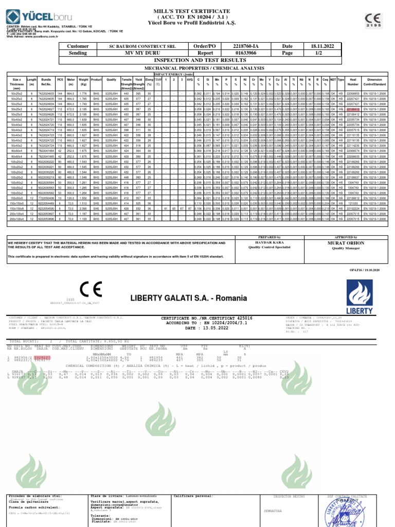 Certificate FF 16662 | Download Free PDF | Physical Sciences | Materials
