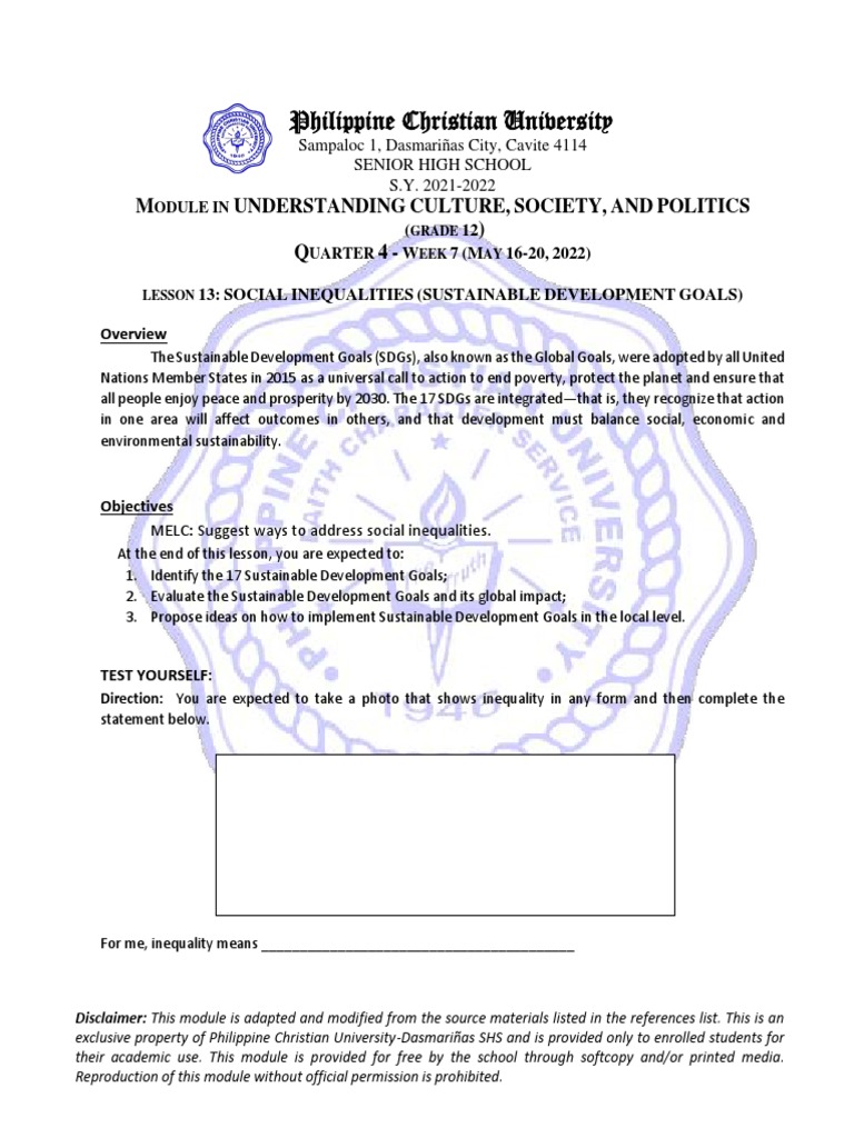 Ucsp 4Q Module WK 7 | PDF