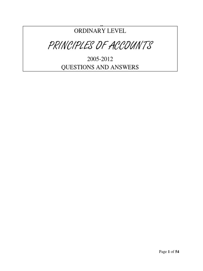 Accounts_O_Level_Question_Book | PDF