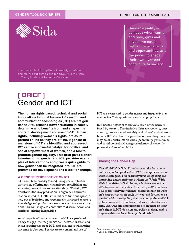 Gender Equality in ICT Empowerment | PDF | Social Science
