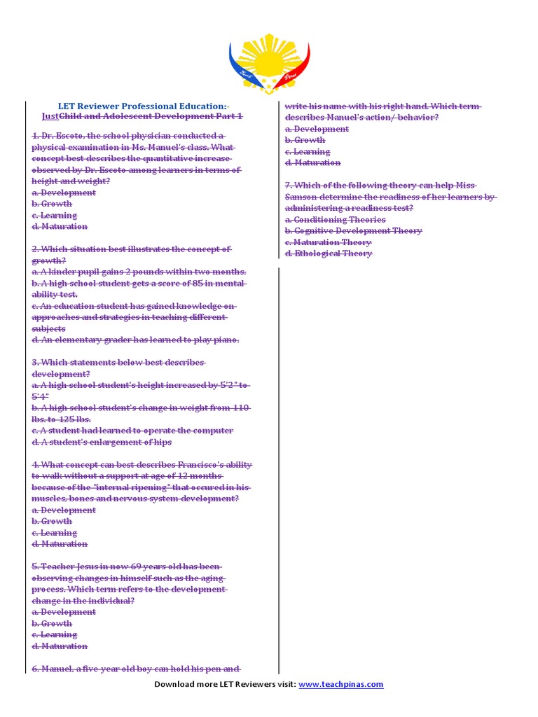 Child and Adolscent Development Part 2 | PDF | Learning | Psychology