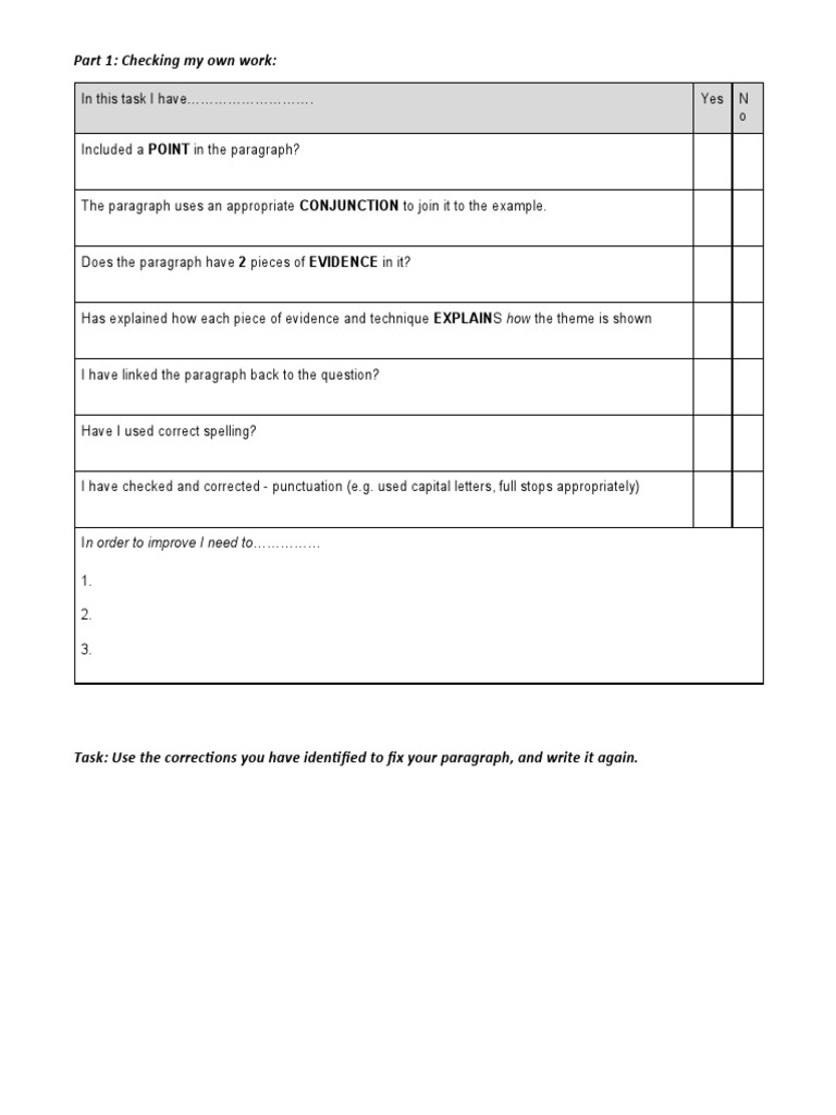 Student Writing Checklist | PDF | Career & Growth | Language Arts ...