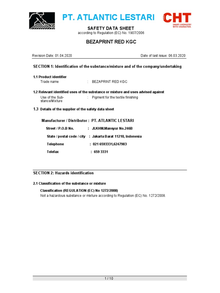 28 - MSDS - Bezaprint Red KGC - 2020 | PDF