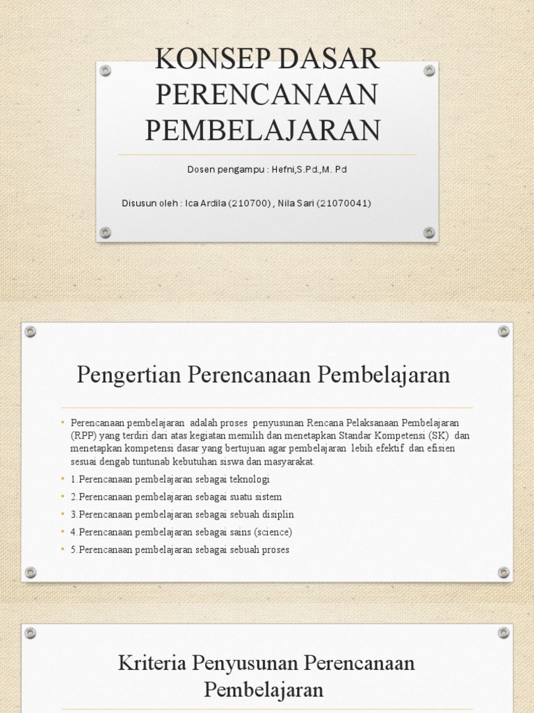 KONSEP DASAR PERENCANAAN PEMBELAJARAN (Ica) | PDF KONSEP DASAR PERENCANAAN PEMBELAJARAN (Ica) | PDF