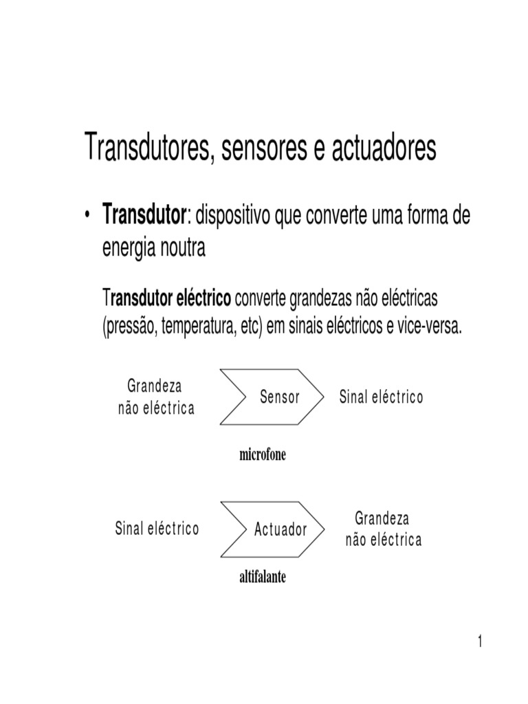 Transdutores e Sensores: Tipos e Aplicações | PDF