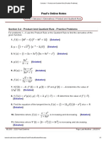 Product and Quotient Rule Practice | PDF | Derivative | Calculus