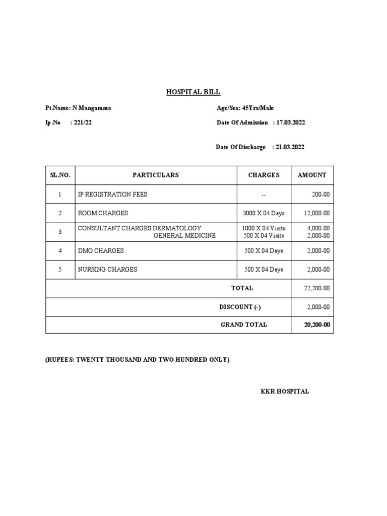 Hospital Bill | PDF