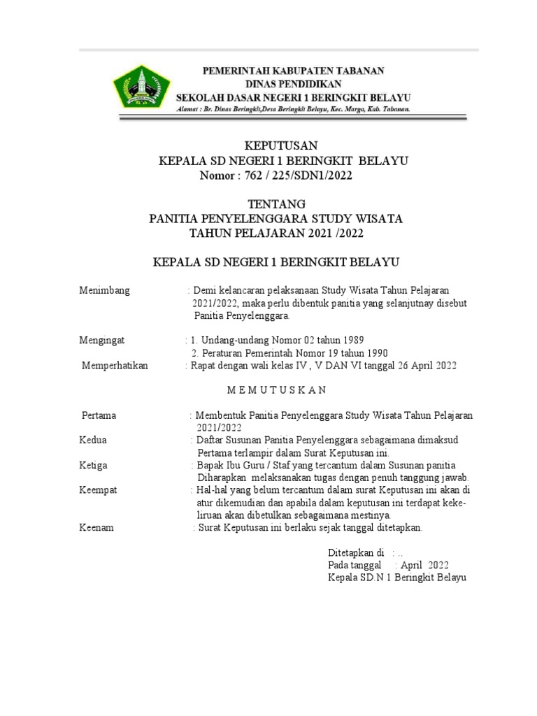 SK KARYA WISATA Luh Novita Dewi S.PD | PDF