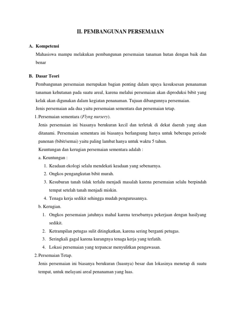 II Pembangunan Persemaian | PDF