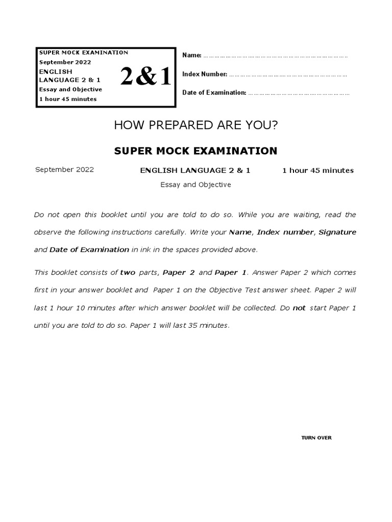 English_SUPER MOCK | PDF