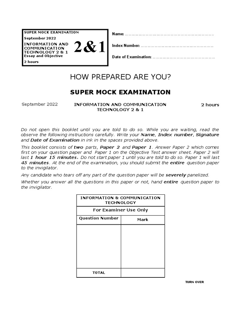 ICT_SUPER MOCK | PDF