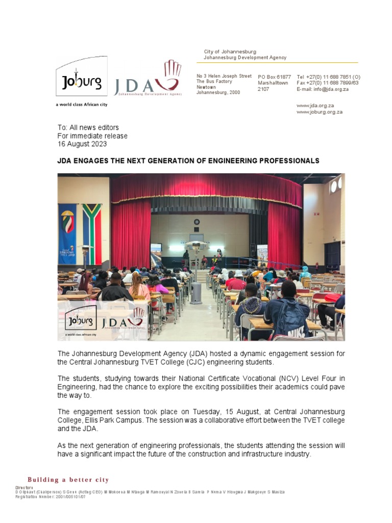 Jda Engages The Next Generation of Engineering Professionals Final | PDF