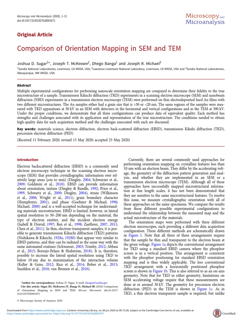 SEM vs TEM Orientation Mapping Comparison | PDF | Teaching Methods ...