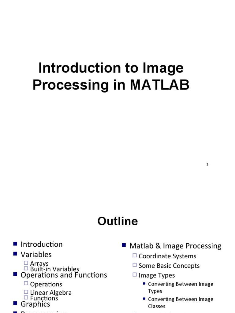 DIP Lab Intro | PDF | Matrix (Mathematics) | Matlab