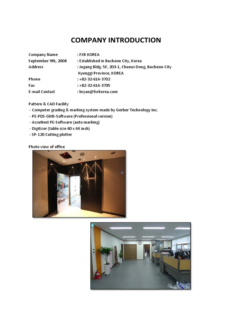 FXR KOREA Company Introduction | PDF