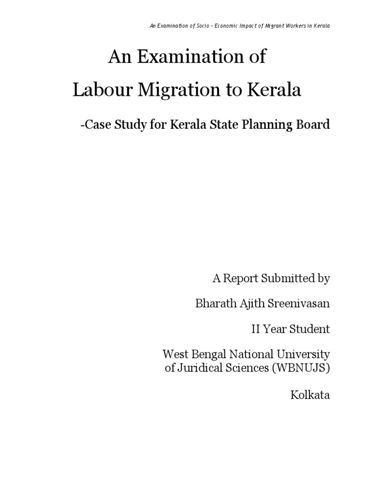 1.an Examination of Labour Migration To Kerala | PDF | Human Migration ...