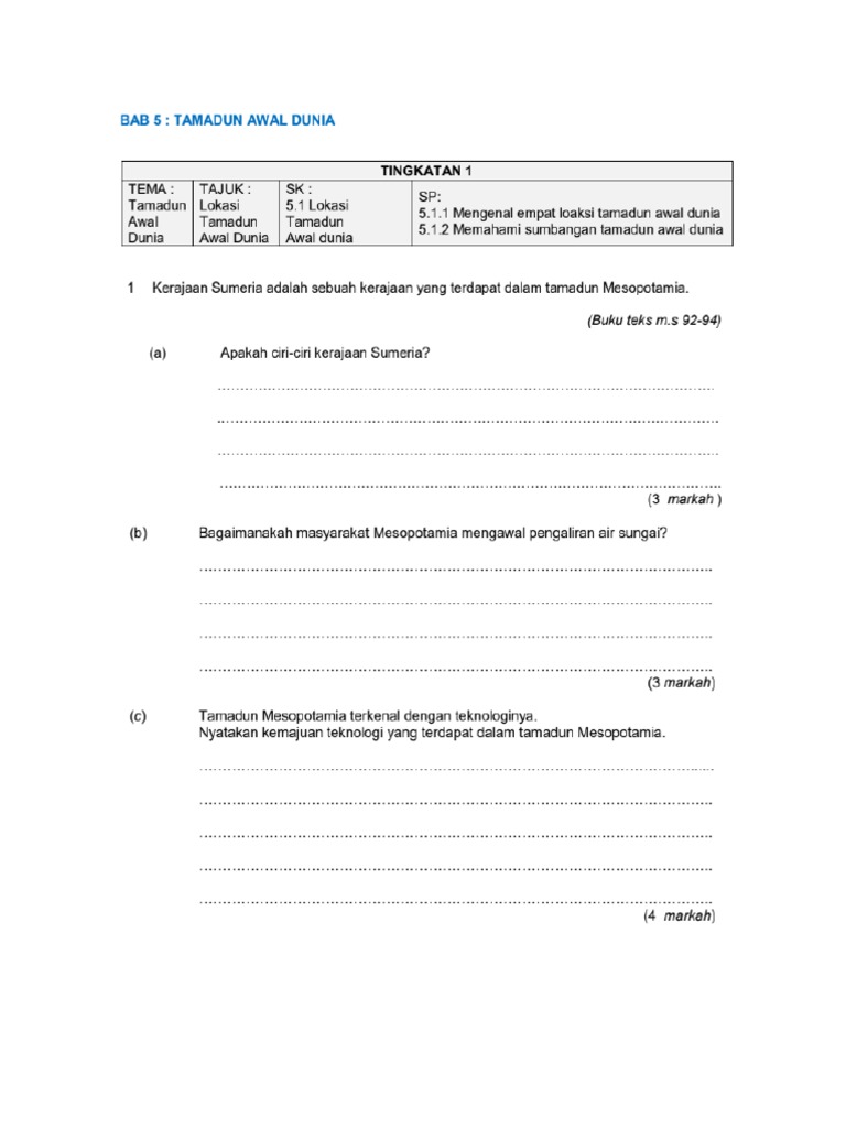 Sej T1 Bab 5 Struktur | PDF