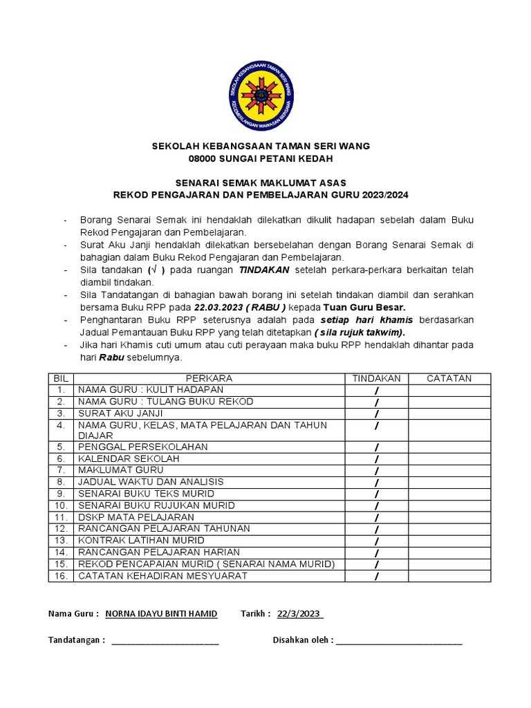 Tampal Buku RPH 2023 | PDF