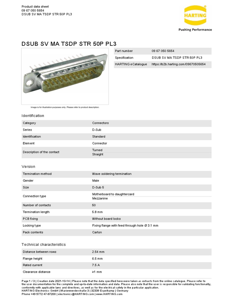 D Sub 50 Pin | Download Free PDF | Electrical Connector | Electrical ...