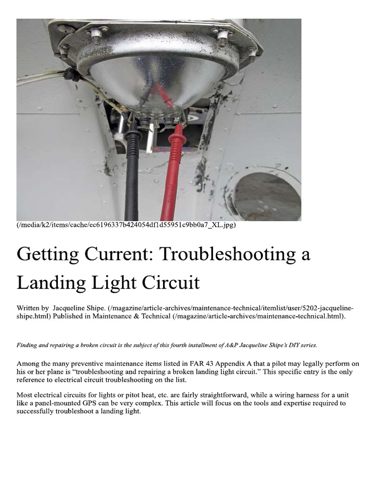 Troubleshooting A Landing Light Circuit | PDF