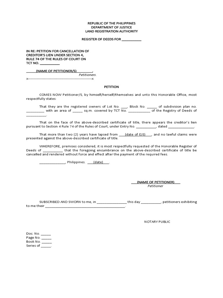 Property Lien Cancellation Request | PDF | Law
