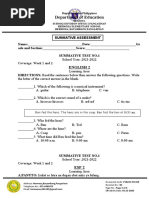 Table of Specification (TOS) Grade 1 (1st-4th) | PDF | Numbers ...