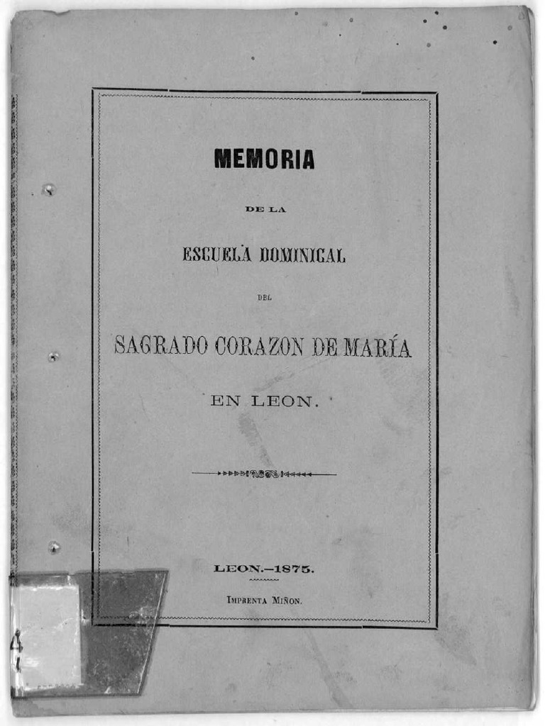 Anon - Memoria de La Escuela Dominical Del Sagrado Corazon de Maria en ... Anon - Memoria de La Escuela Dominical Del Sagrado Corazon de Maria en ...