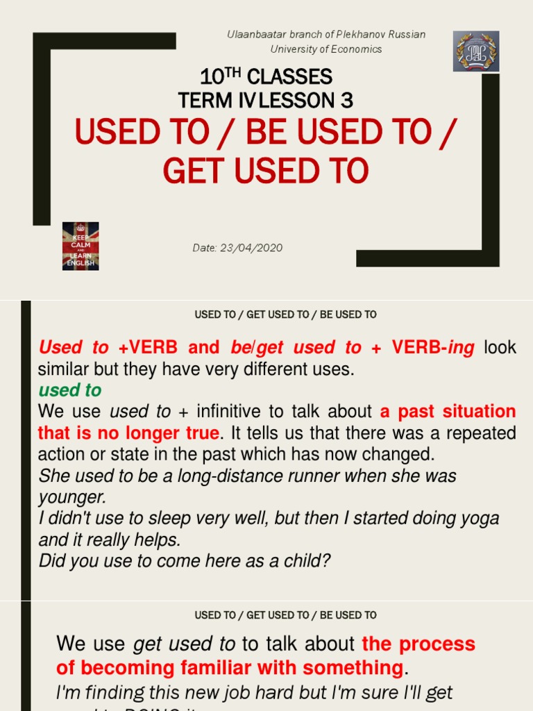 Used To - Be - Get - Used To | PDF