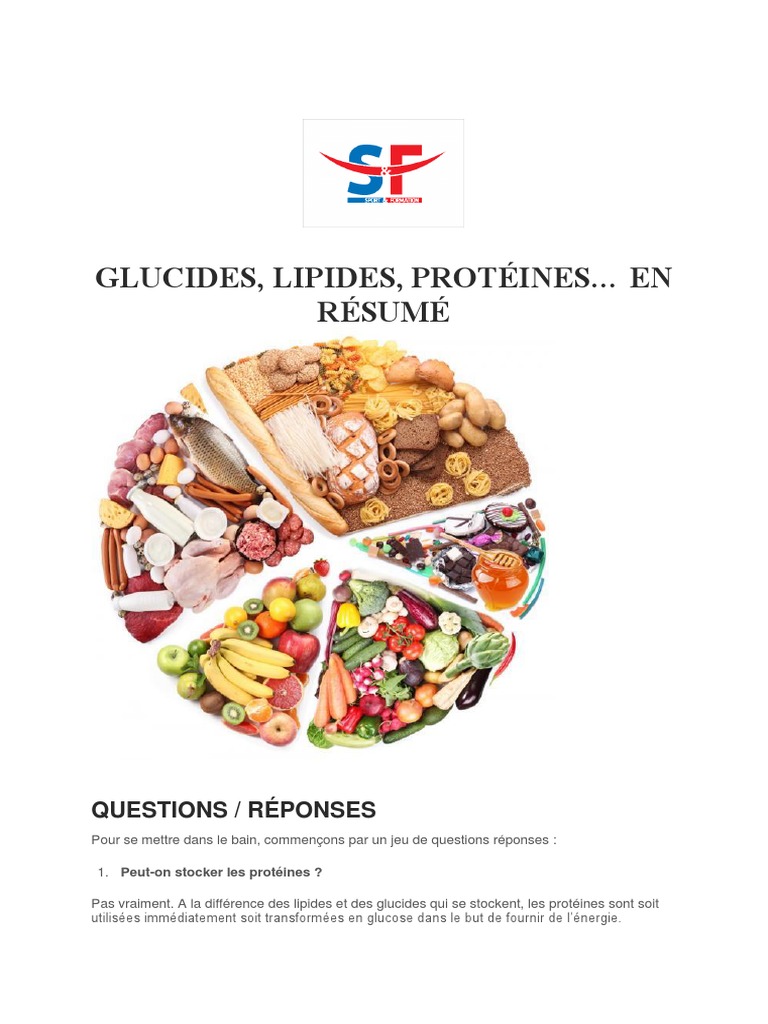 Bp Jeps Glucides Lipides Proteines | PDF