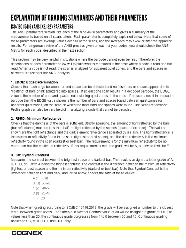ANSI Barcode Grading Standards Explained | PDF | Teaching Methods ...