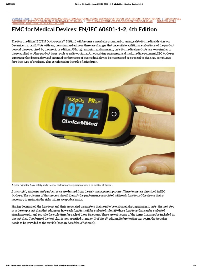 EMC For Medical Devices-Basics | PDF | Electromagnetic Compatibility ... EMC For Medical Devices-Basics | PDF | Electromagnetic Compatibility ...