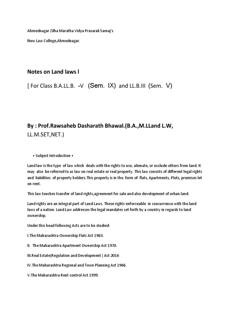 Land - I | PDF