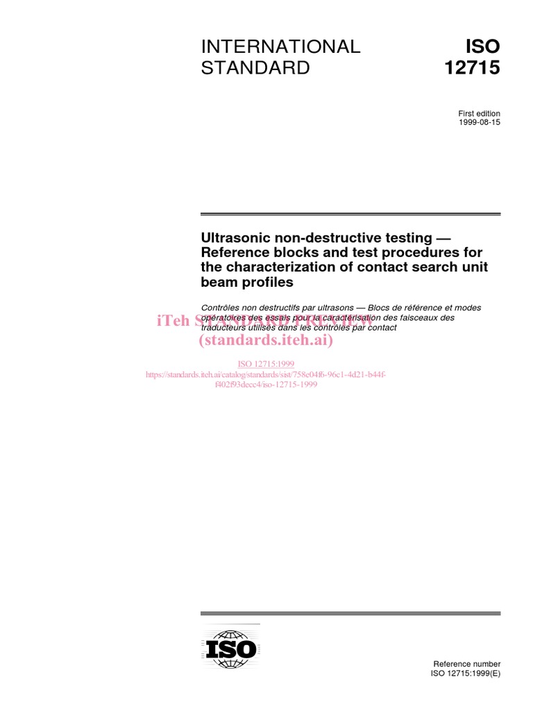 ISO 12715: Ultrasonic Testing Standards | PDF